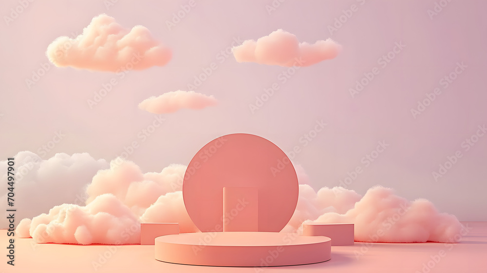 Peach Fuzz is color trend of the Year 2024 . 3d pink rendering with ...