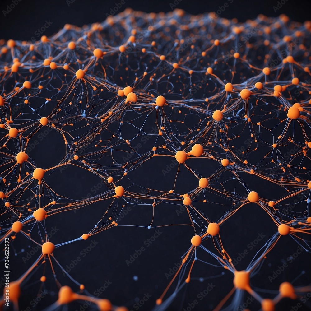 Cyber big data flow. Blockchain data fields. Network line connect ...
