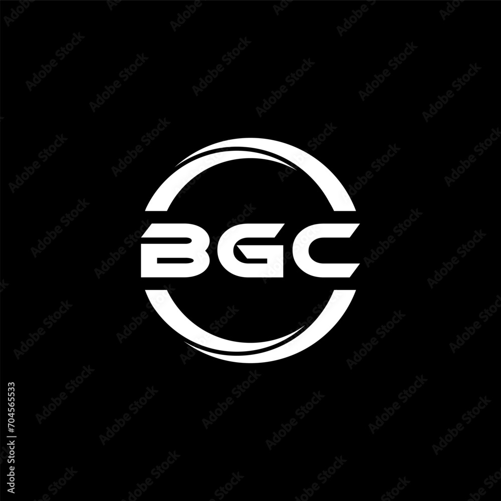 BGC letter logo design with black background in illustrator, cube logo, vector logo, modern ...