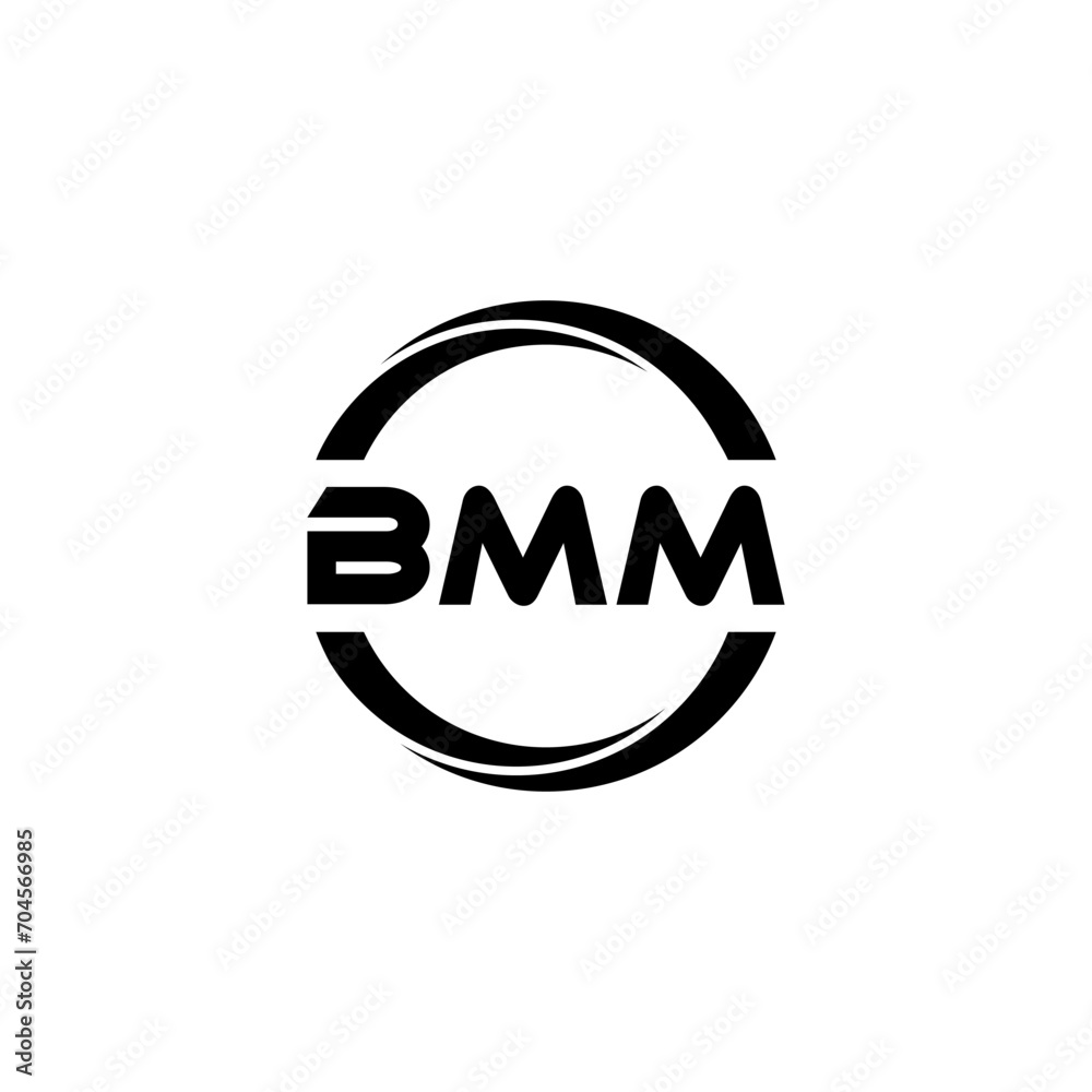 Vector de Stock BMM letter logo design with white background in ...