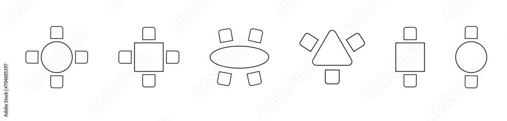 Layout of seats in a restaurant, cafe, dining room, office interior ...