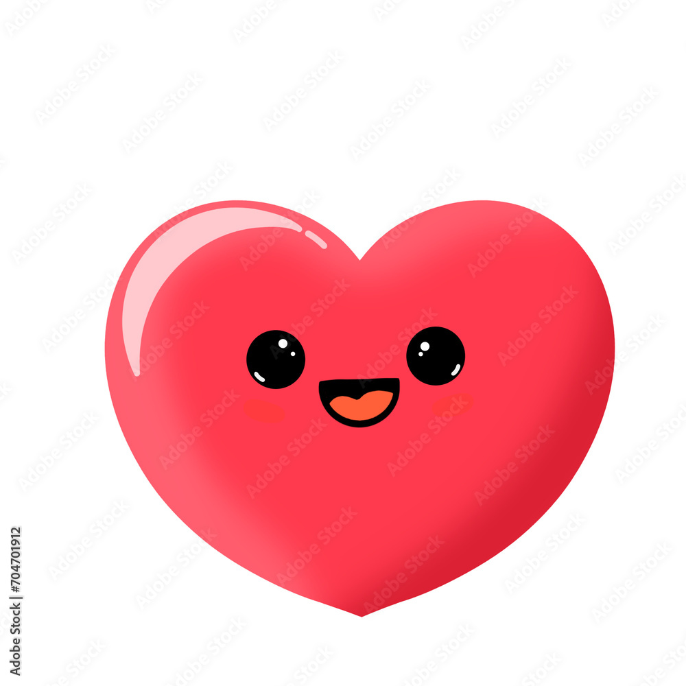 Cute heart smiley face cartoon hand drawn red pink clipart mbe stiker ...