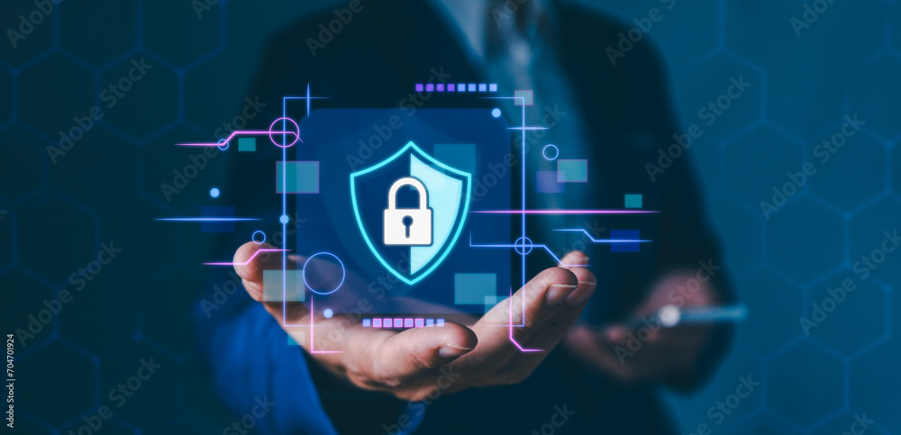 Cybersecurity And Network Protection Private Key Concept Data Security System Shield