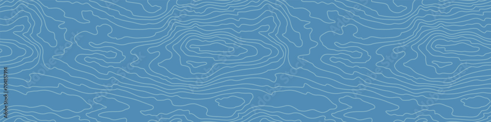 Geographic grid, elevation map. Seamless wooden pattern. Water blue ...