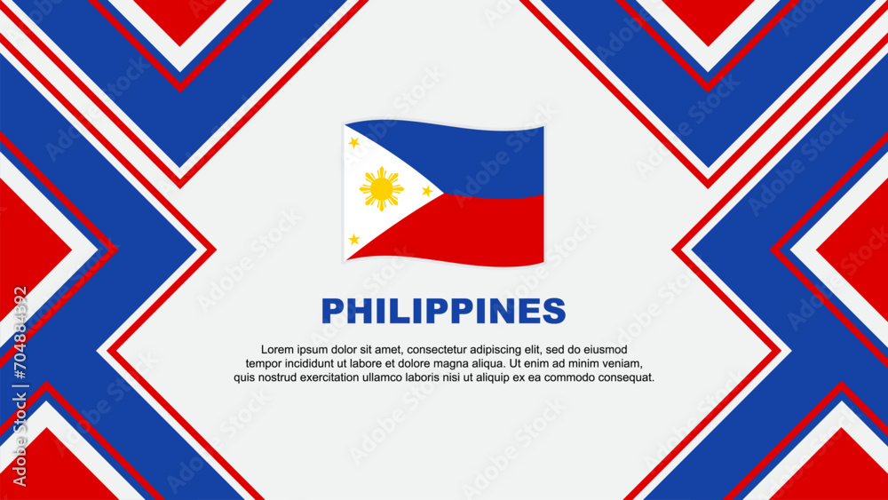 Philippines Flag Abstract Background Design Template. Philippines ...