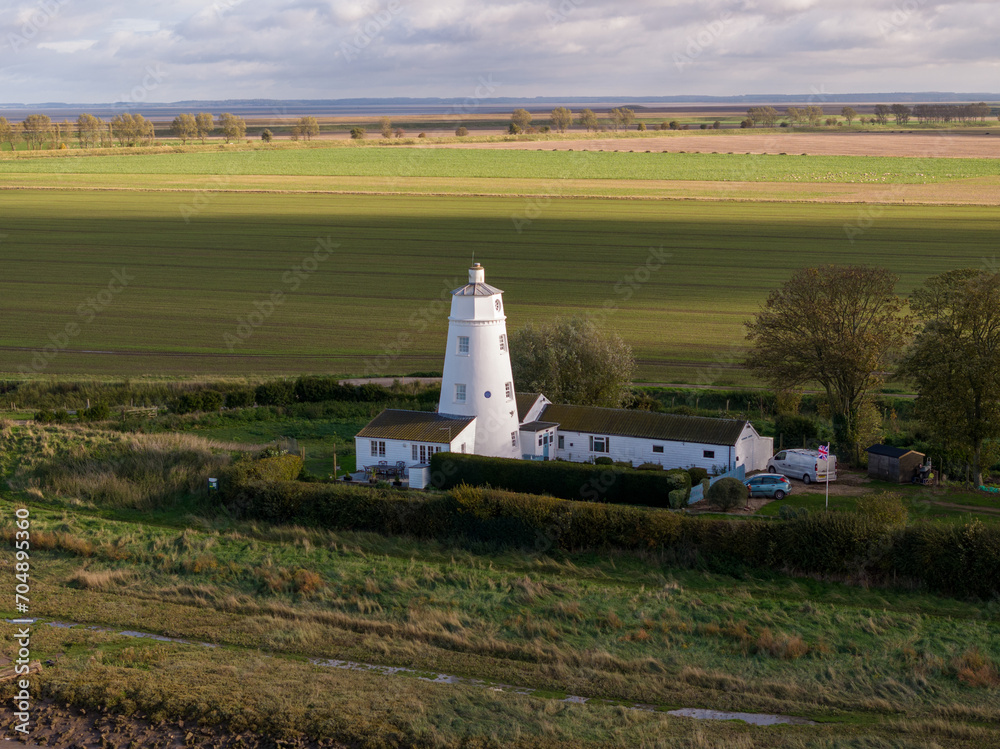 Sir Peter Scott Lighthouse, known as the East Lighthouse, River Nene ...