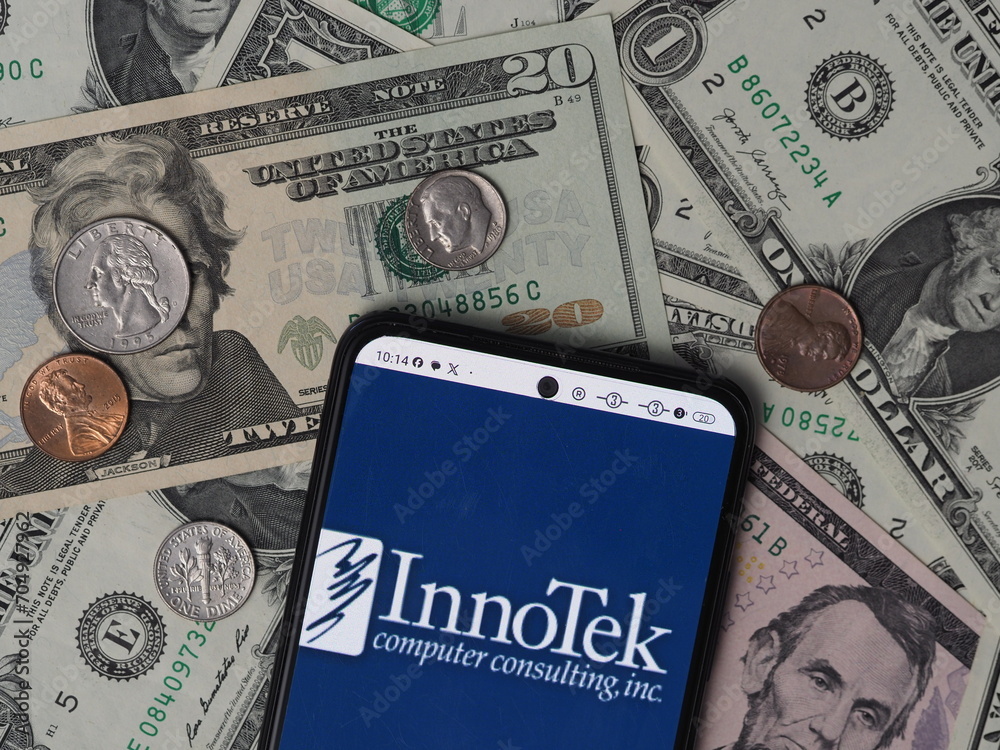 In this photo illustration, a innotek GmbH logo seen displayed on a ...