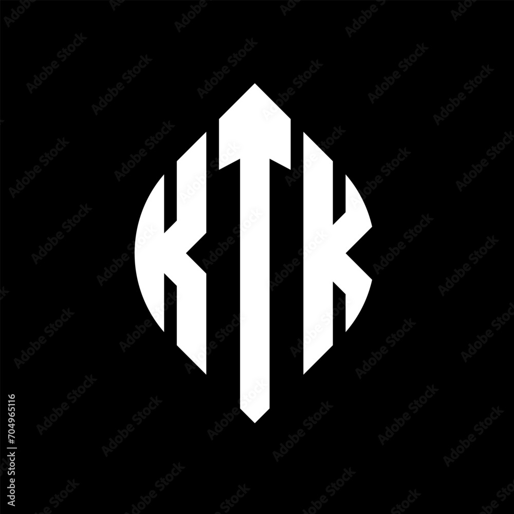 KTK circle letter logo design with circle and ellipse shape. KTK ...