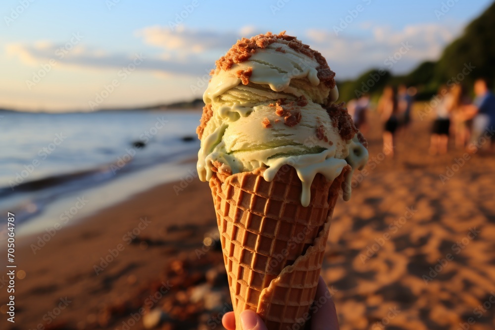 Sundae de Vanilla on an outdoor movie night, with screen and sparkling ...