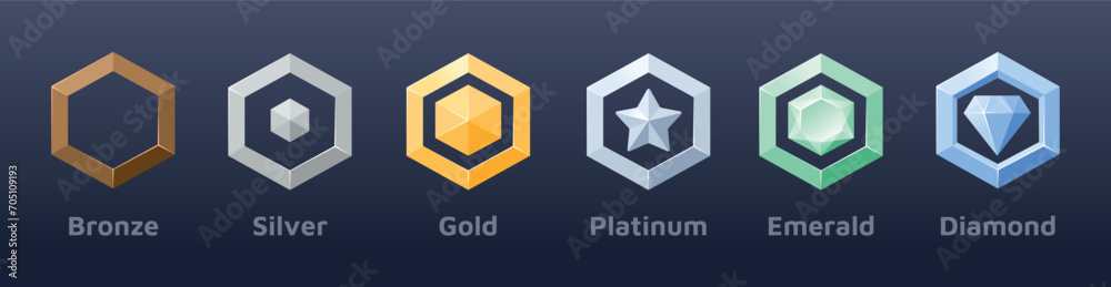 Game rank icon. Rank evolution design Stock Vector | Adobe Stock