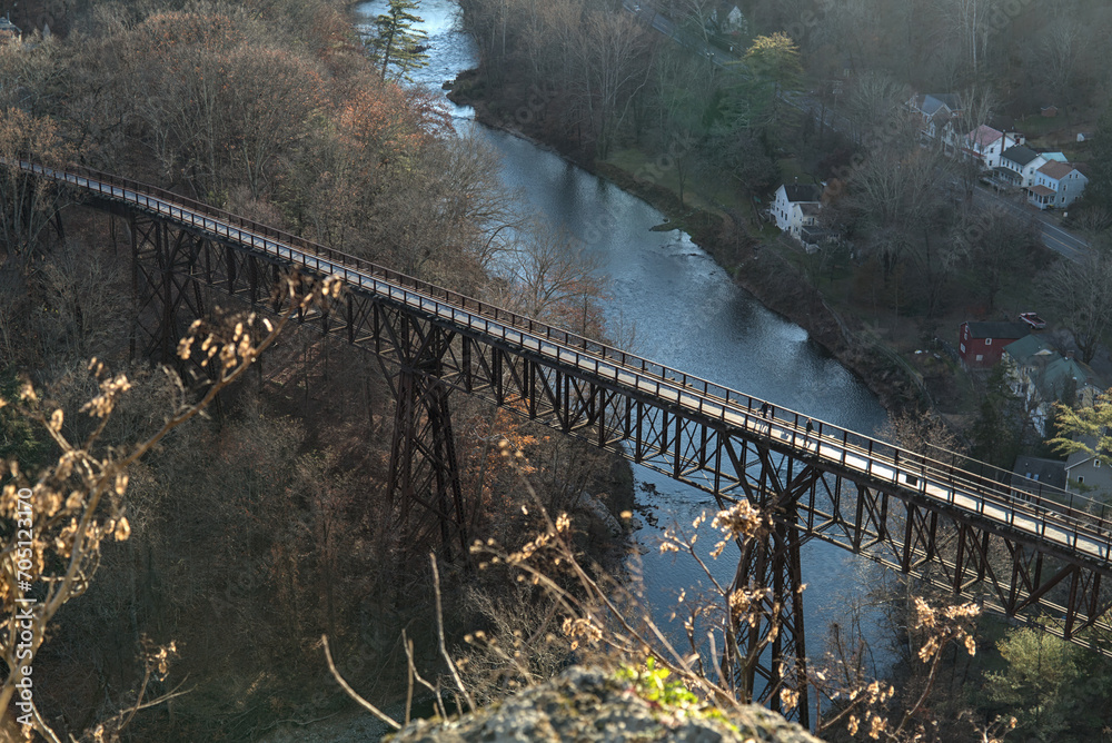 view of rosendale trestle from Joppenbergh Mountain hike trail ...