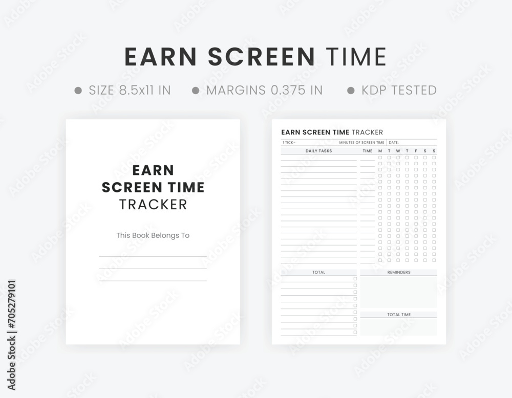 Editable Earn Screen Time Checklist for Teenagers and Kids, Printable ...
