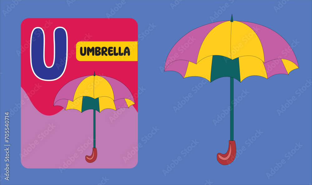 Alphabet cards for kids. Educational preschool learning ABC card with ...