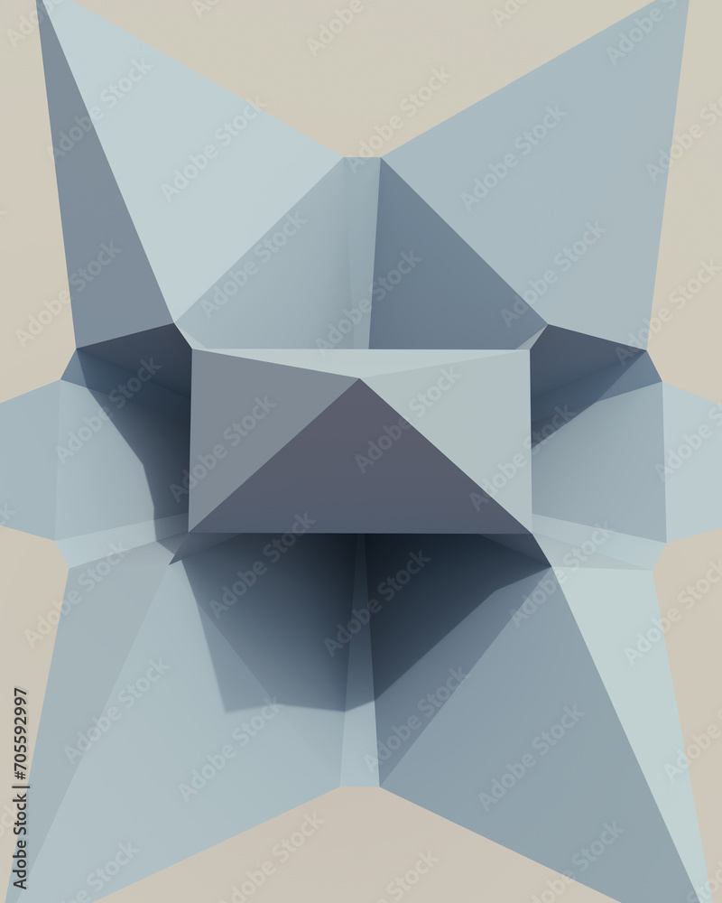 Solid 3d geometric shapes blue putty synthetic rubber soft tones ...