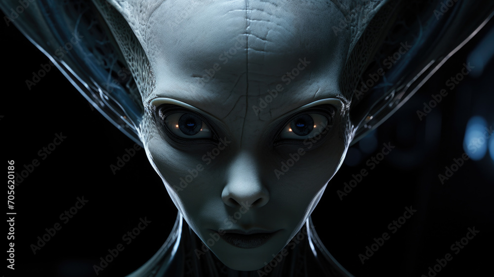 Alien creature has a message for humans. Grey kind humanoid from an ...