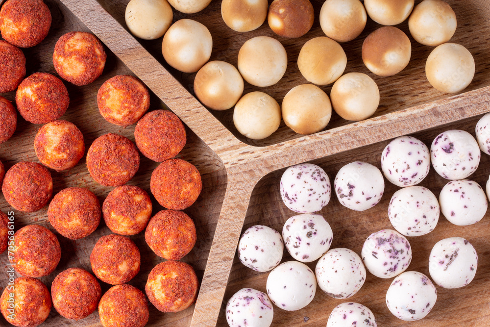 Various varieties of kurt cheese. Kurt - traditional Central Asian ...