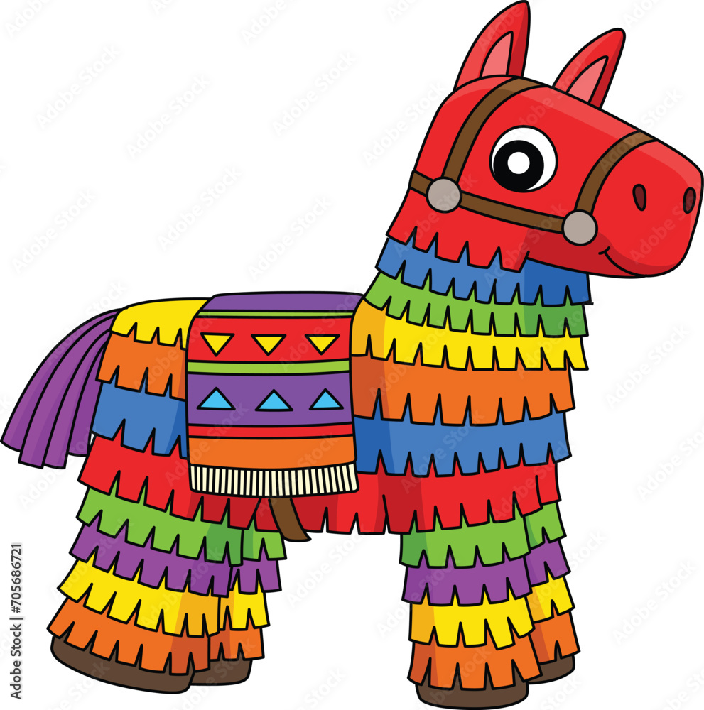 Pinata Cartoon Colored Clipart Illustration Stock Vector | Adobe Stock