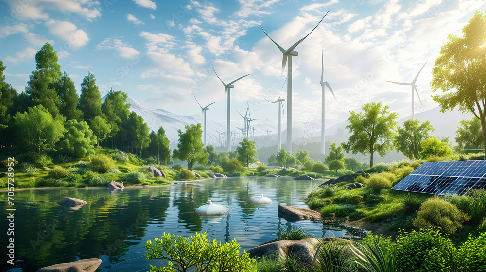 Renewable Energy and Eco-Friendly Lifestyle: Wind Turbines, Solar ...