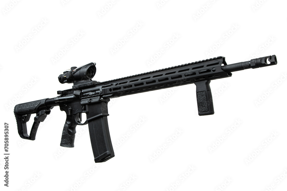 Modern automatic rifle isolated on white background. Weapons for police ...