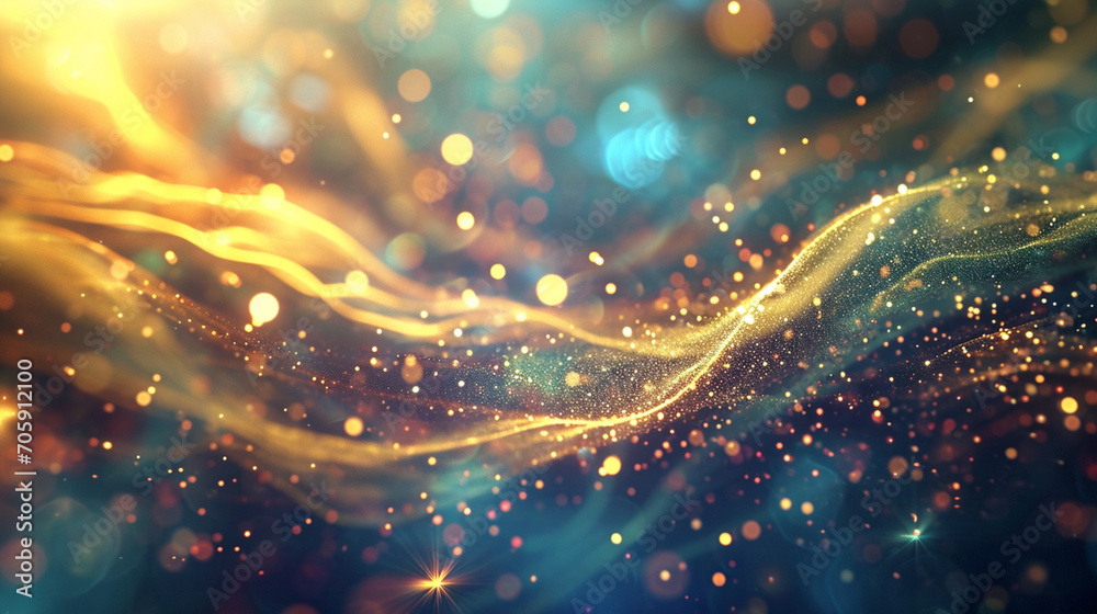 Abstract Motion Background Animation Shining Particles Dust Wave Flow Loop. Copy paste area for ...
