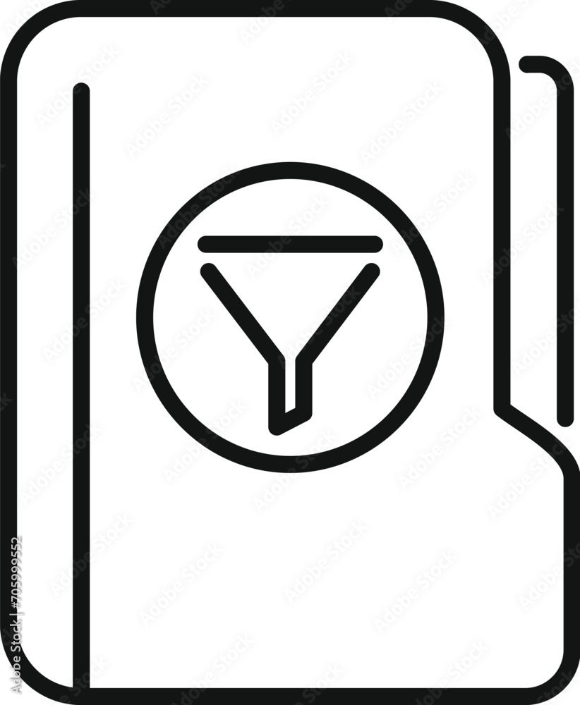 Zoom filter folder icon outline vector. Web app data. Download stroke ...