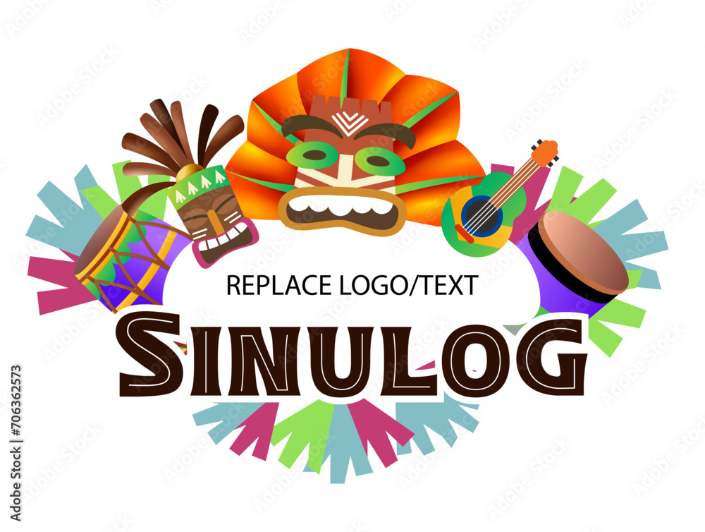 Colorful Celebration: Fun Sinulog Festival Design Stock Vector | Adobe ...