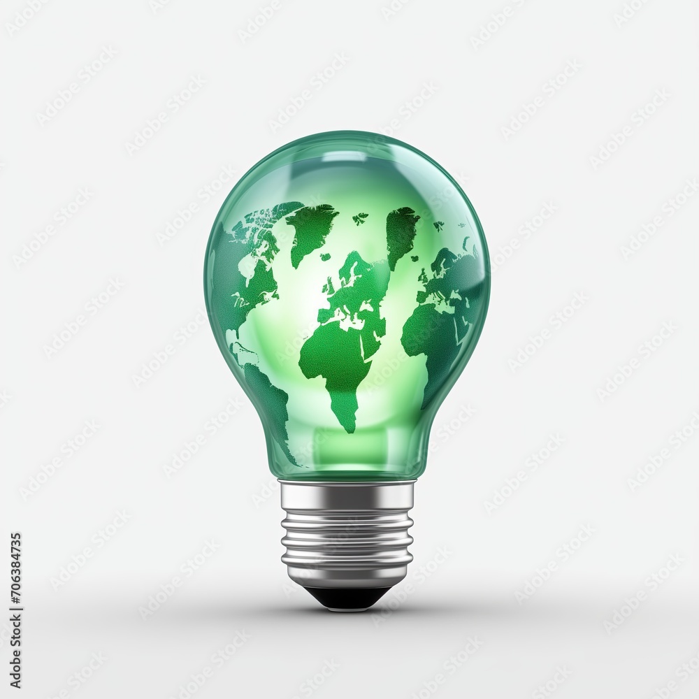 Earth Day. Green energy. Power consumption. Energy efficiency. Bulb ...