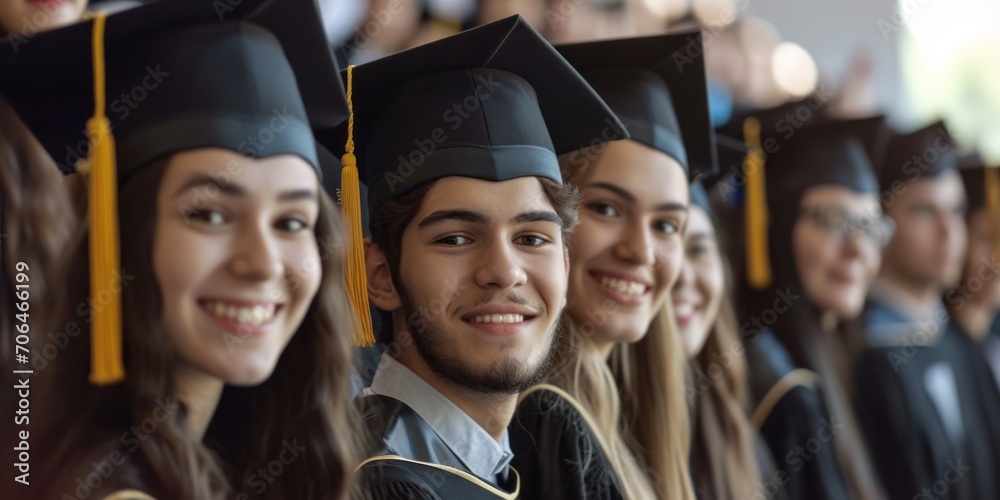 University 21s or college students and friends with happiness smile ...