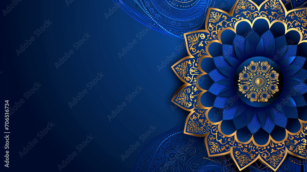 Indian style blue background template design for cover, business ...