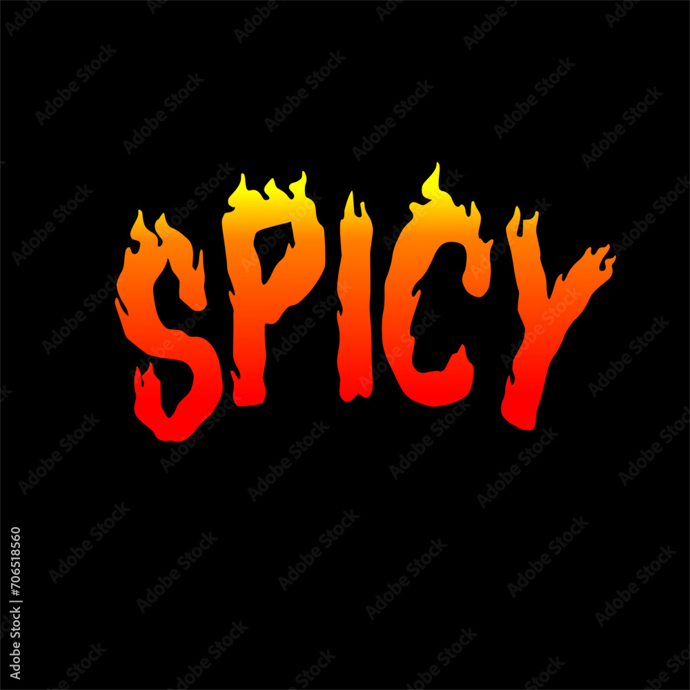 Vector graphic template spicy text style with bold retro font concept ...
