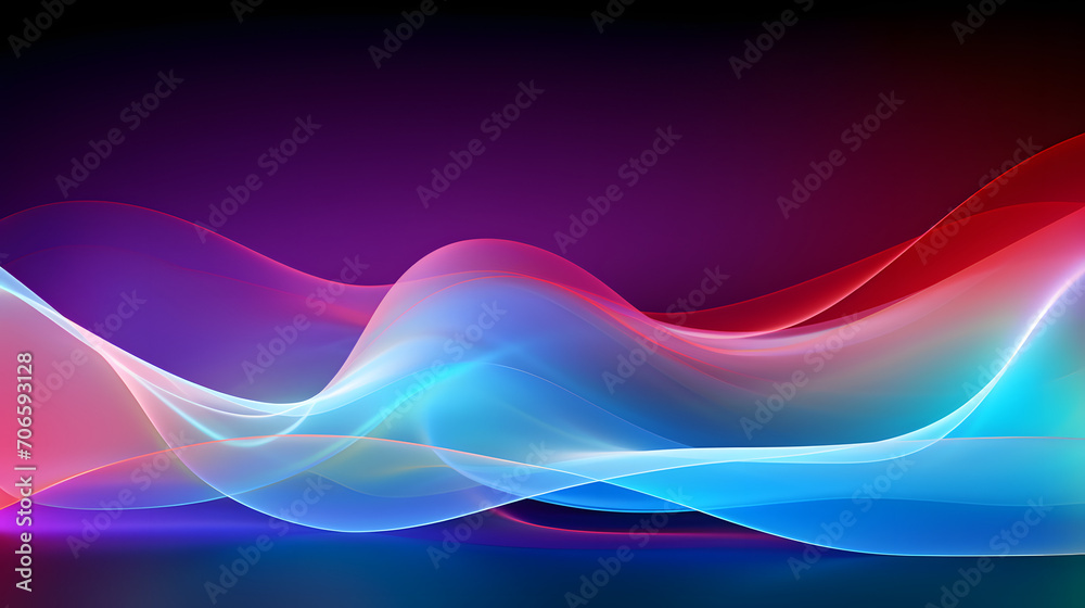 A digital visualization of 3D-rendered overlapping waves in a spectrum ...