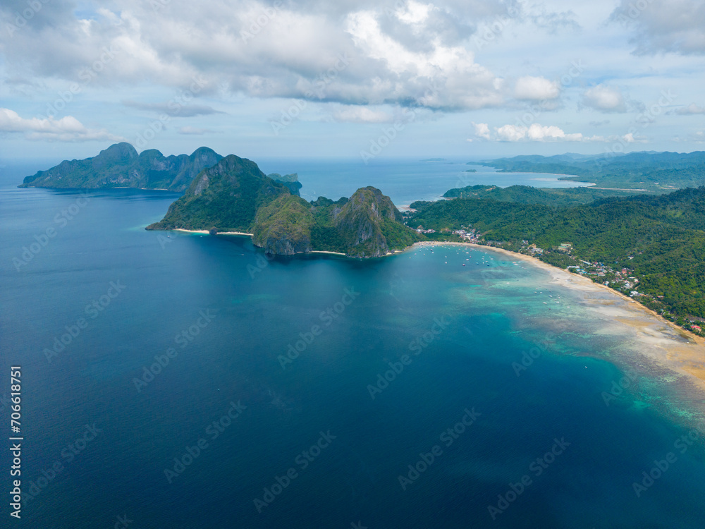 Philippines Aerial View. Cadlao Island. Palawan Tropical Landscape. El ...