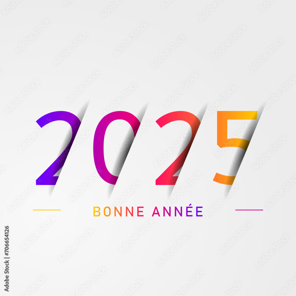 Bonne année - meilleurs vœux 2025 - vecteur pour affiche, bannière, salutation et célébration du ...