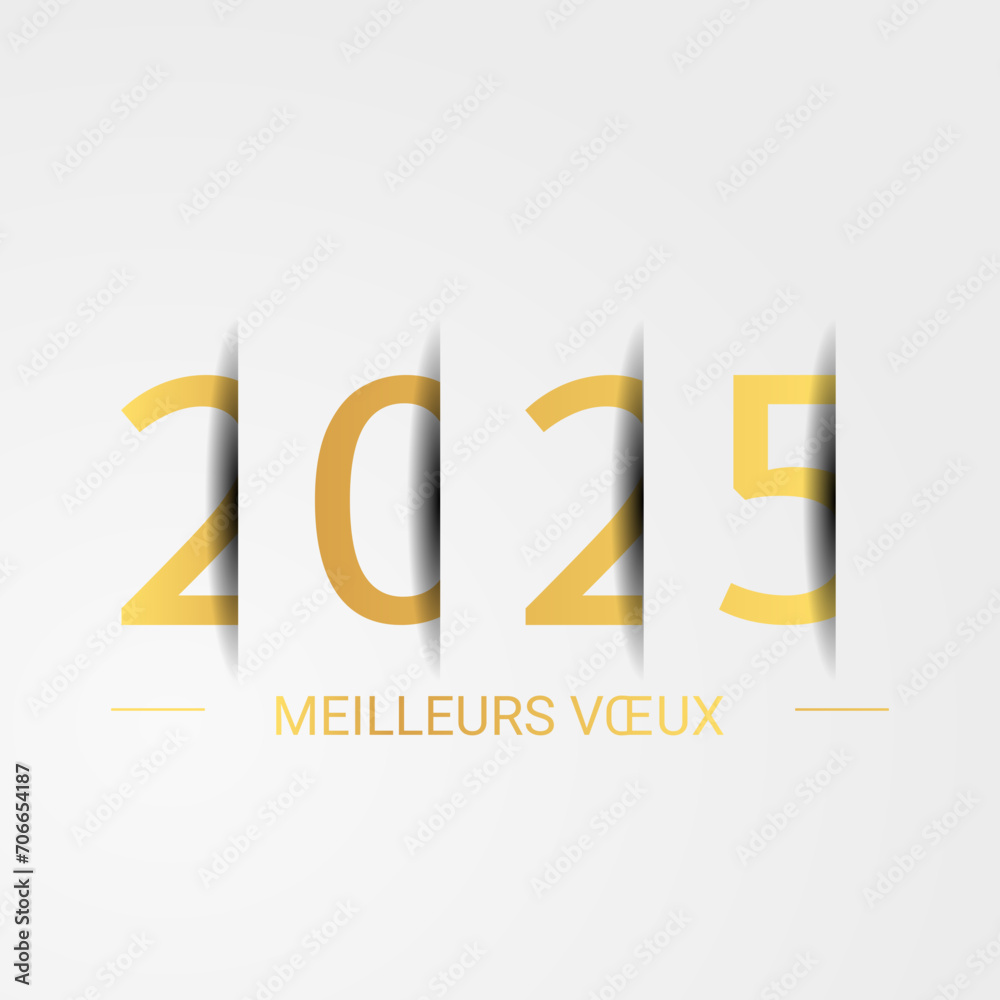 Bonne année - meilleurs vœux 2025 - vecteur pour affiche, bannière, salutation et célébration du ...
