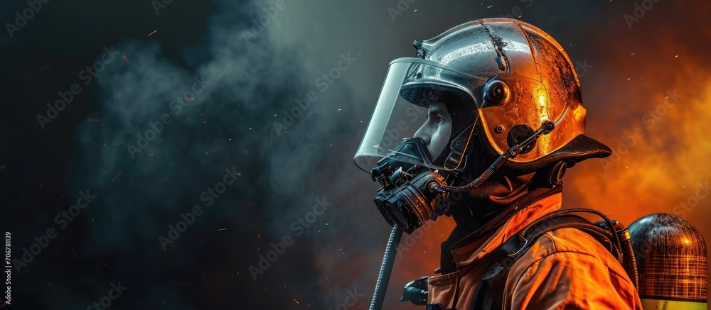 Professional firefighter s posture and expression reflect a sense of ...