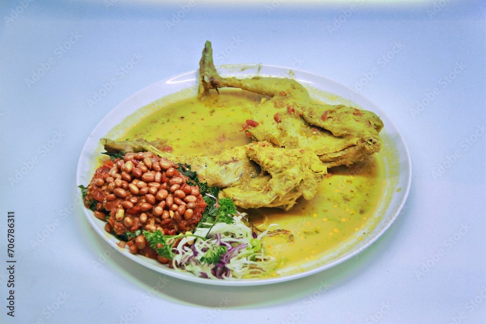 Balinese Indonesian food, Ayam Betutu. Whole chicken filled with ...