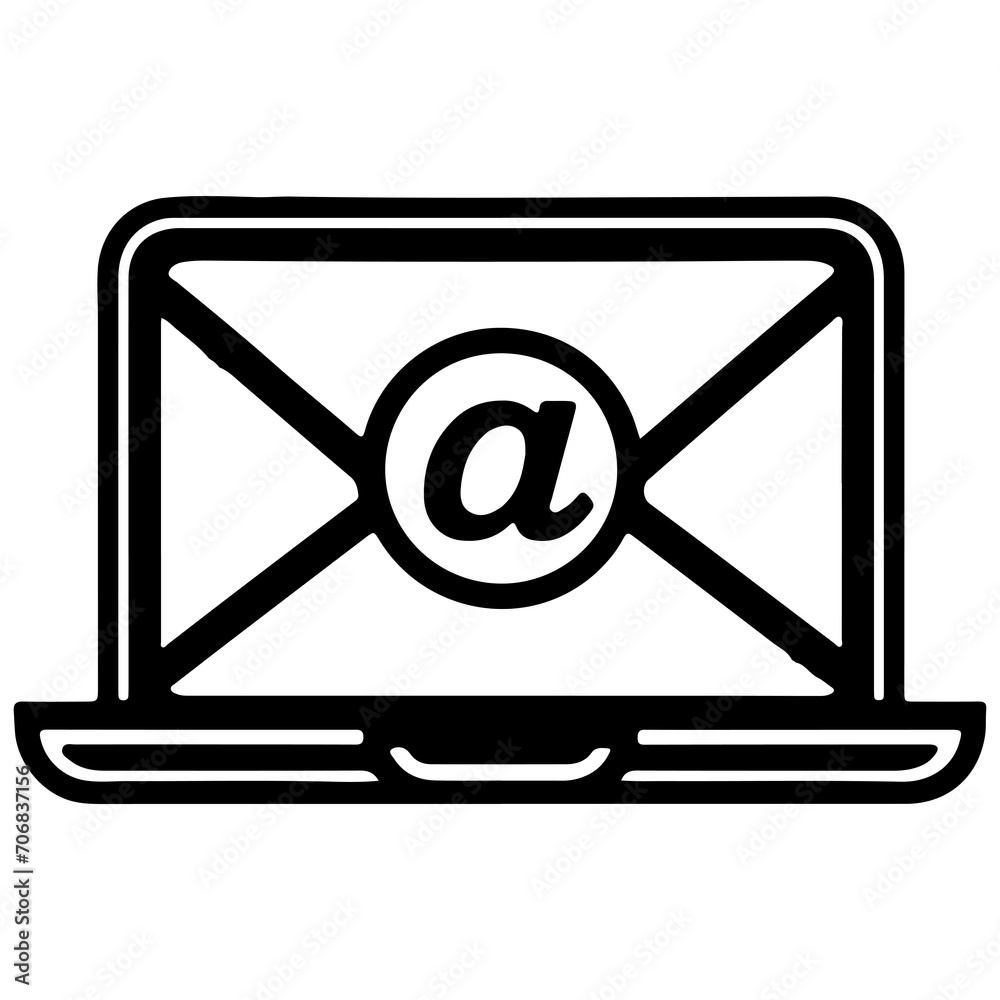 Email message envelope line art icon for apps and websites black ...