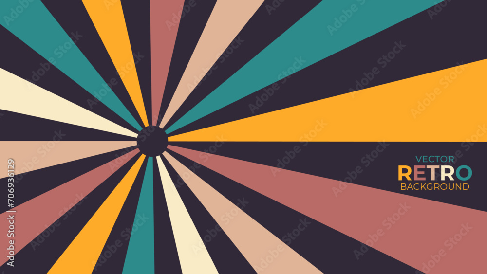 retro vintage 70s style stripes background poster lines. shapes vector ...