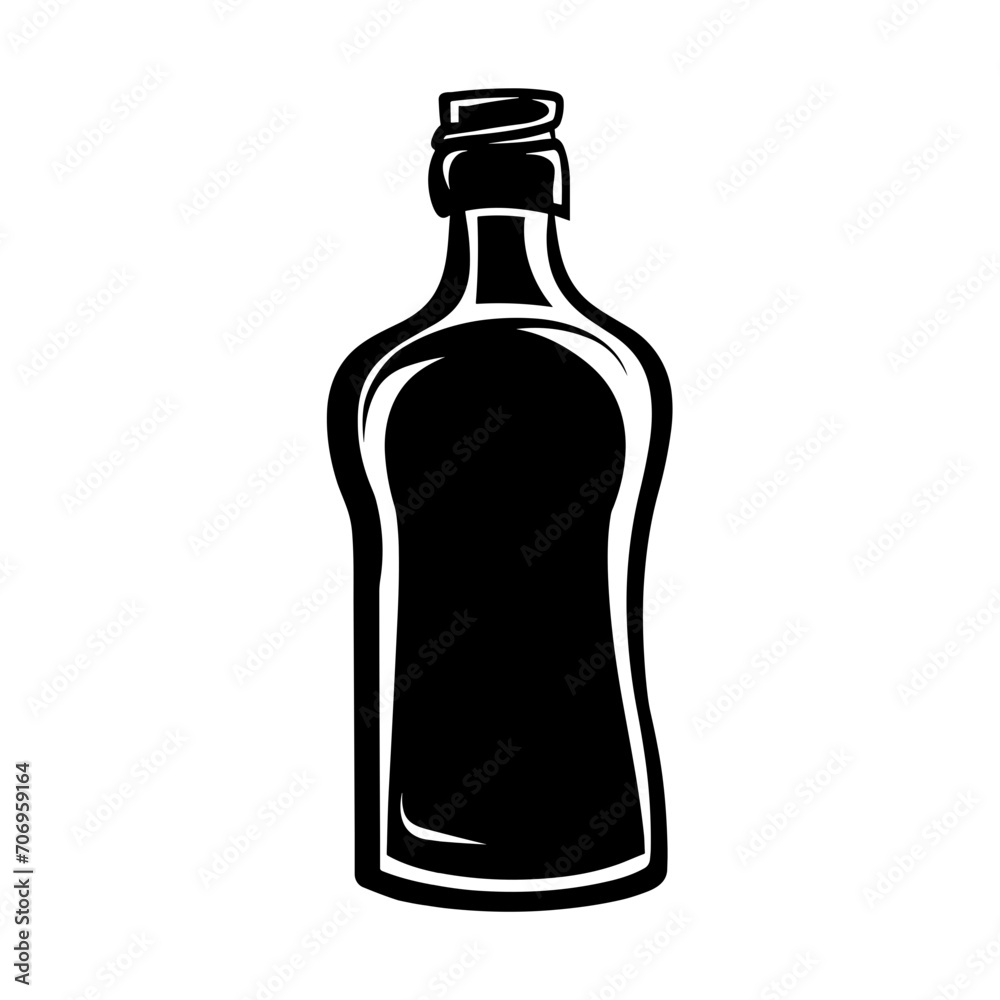 "Stylish and Simplified Bottle Icon Pictogram: A Contemporary Visual ...