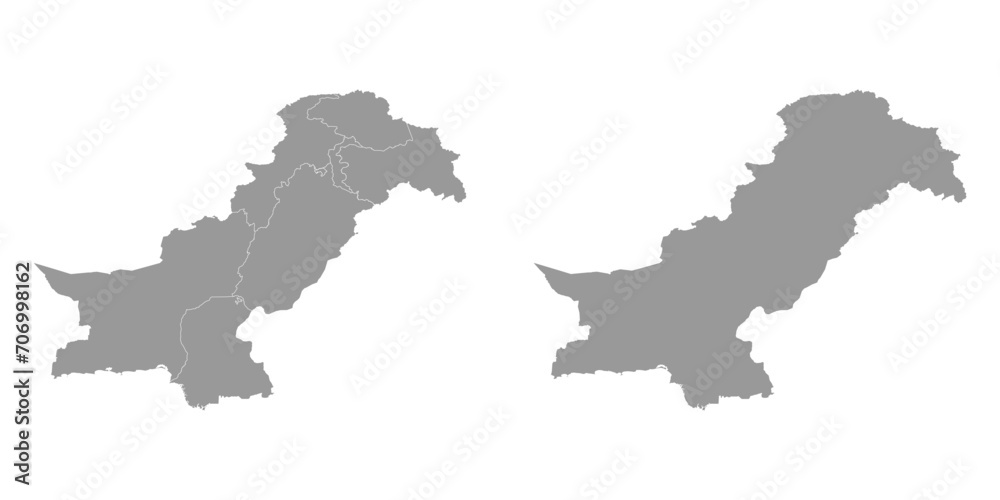 Map of Pakistan with regions and disputed territories. Vector ...