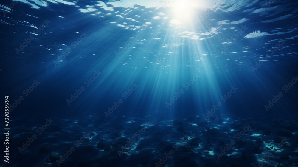 seamless loop of deep blue ocean waves from underwater background ...