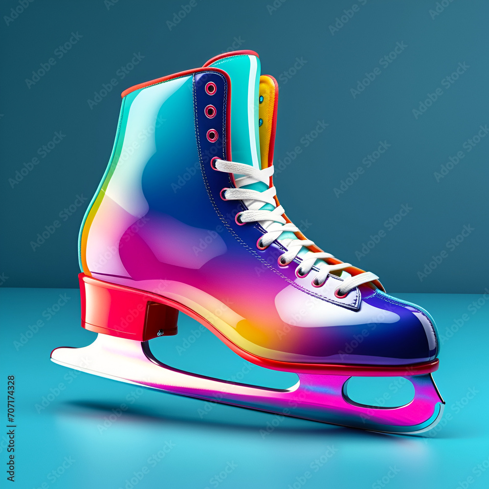 colorful cool ice skate shoe mockup, png file of isolated cutout object ...