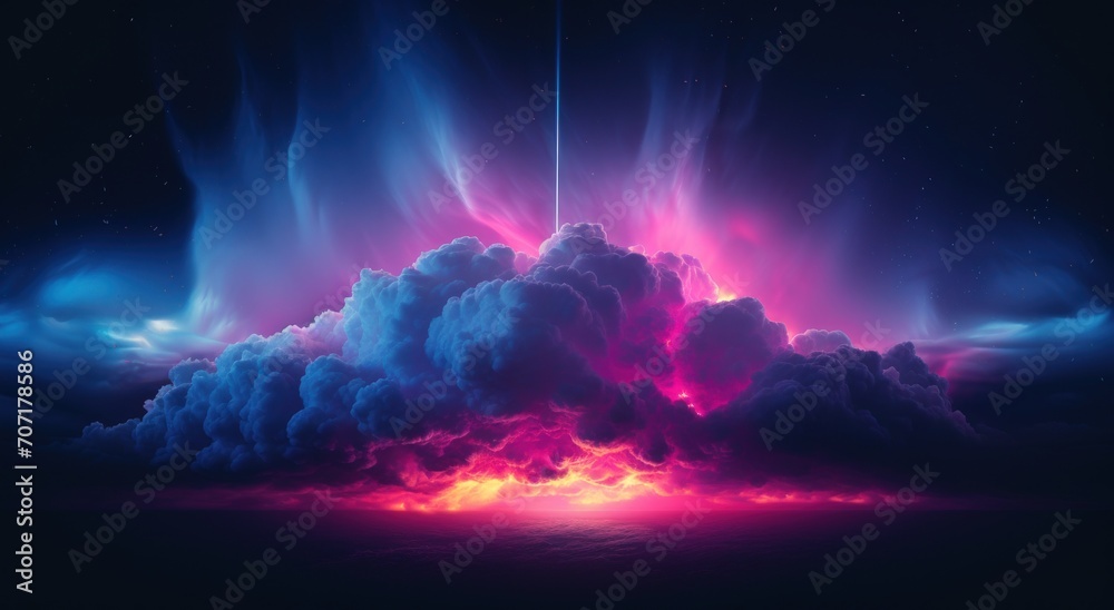 Surreal concept of cloud data storage. Abstract amounts of information ...