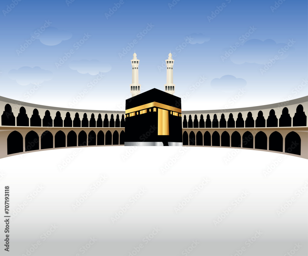 Vector de Stock Kaaba Vector. Holy Kaaba in Mecca Saudi Arabia. Hajj ...
