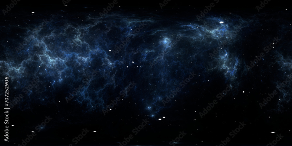 360 degree space reflection nebula, equirectangular projection ...