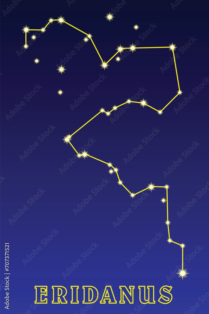 Constellation Eridanus. Constellation Eridanus. Illustration of the constellation Eridanus. The ...