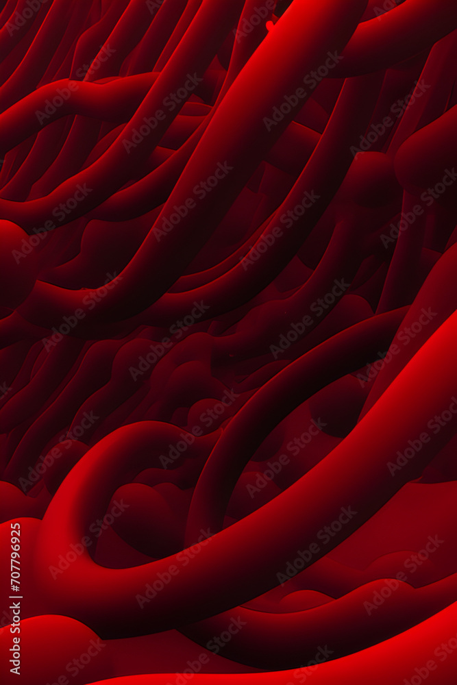 Closeup of infectious microbe disease bacteria worms flowing in blood ...