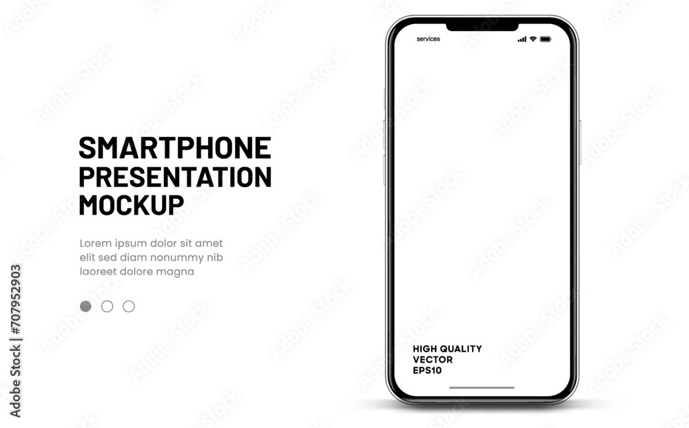 3d high quality vector smartphone mockups. Ultra realistic mobile ...