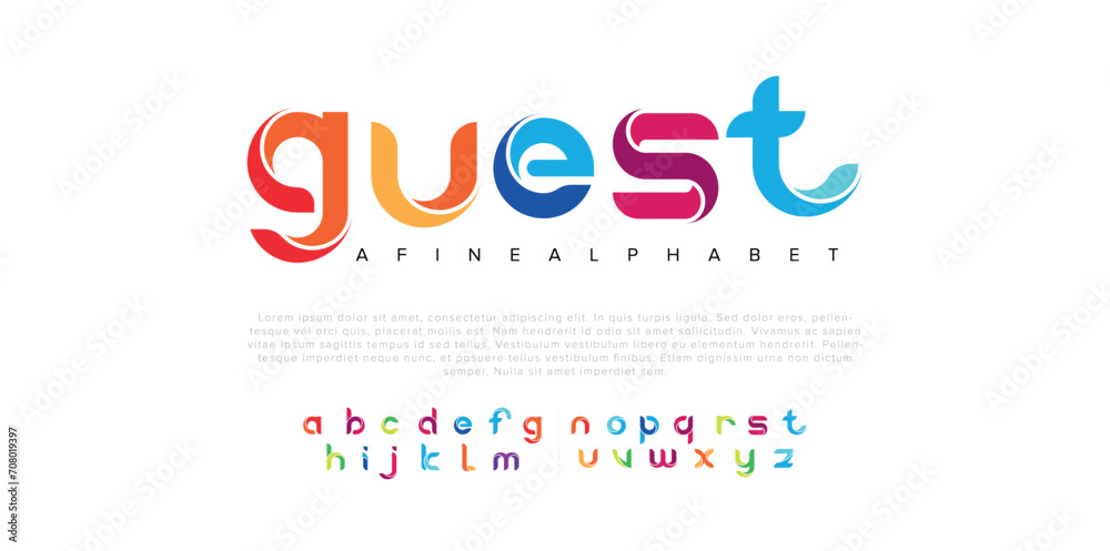 Guest modern creative alphabet. Future fonts style. Typography ...
