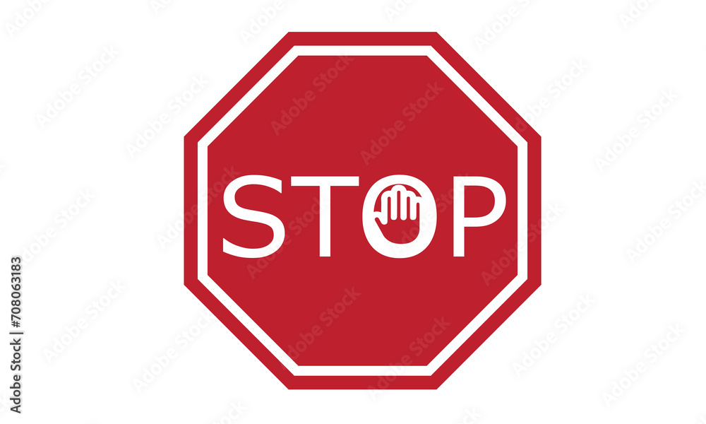 stop sign isolated on white background Stock Vector | Adobe Stock